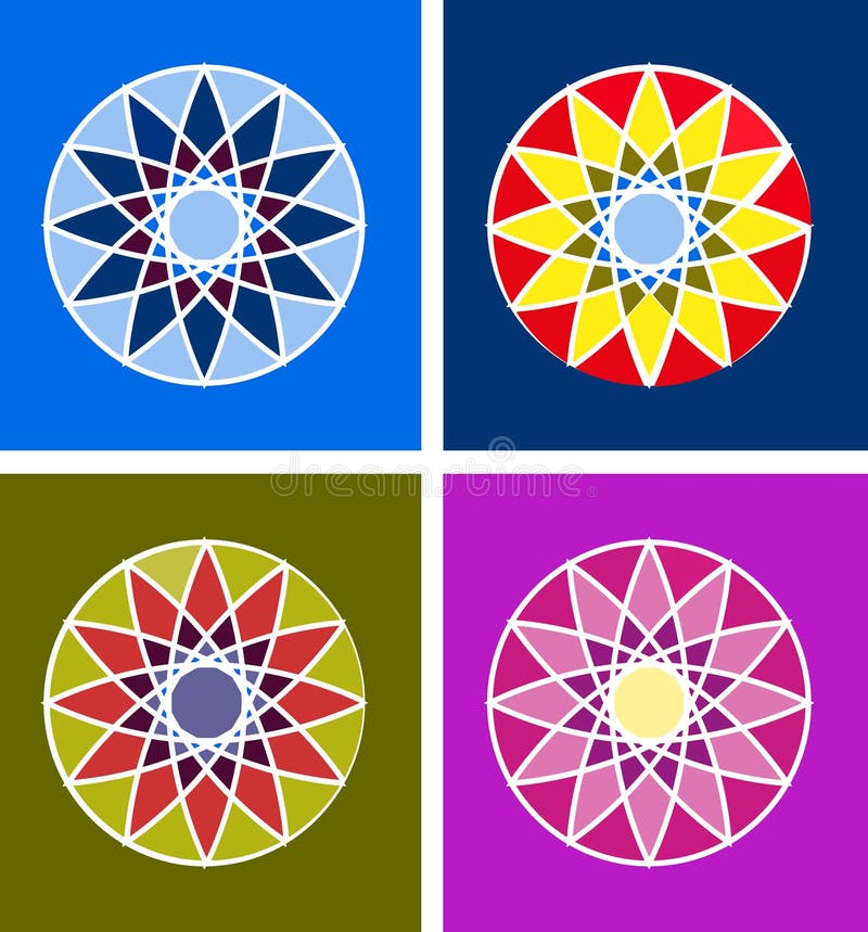 Collection Round Decorative Frames and Geometric Shapes. Stock Vector ...