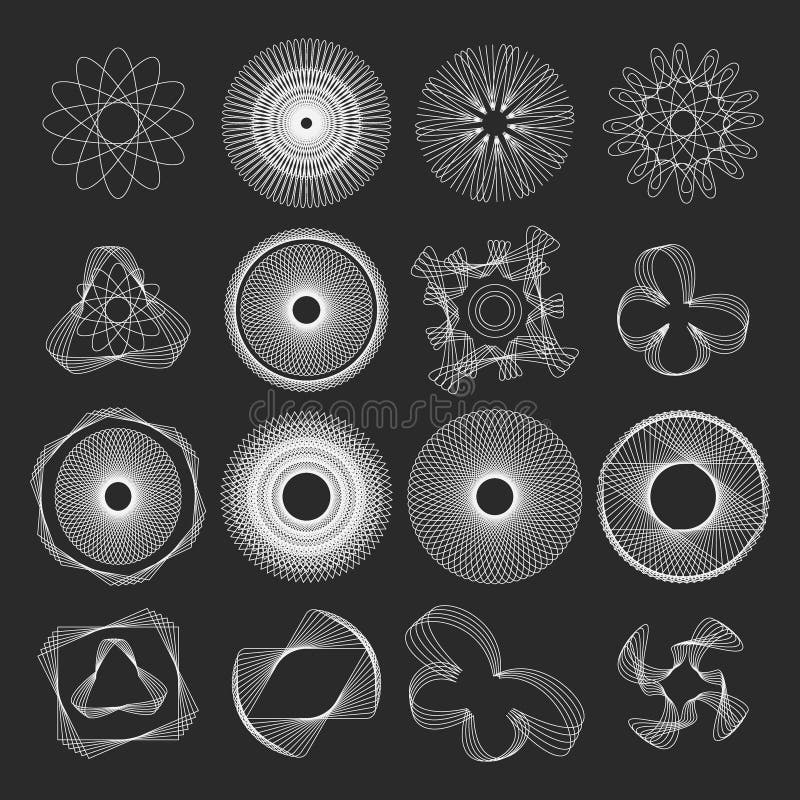 Collection Round Decorative Frames and Geometric Shapes. Stock Vector ...