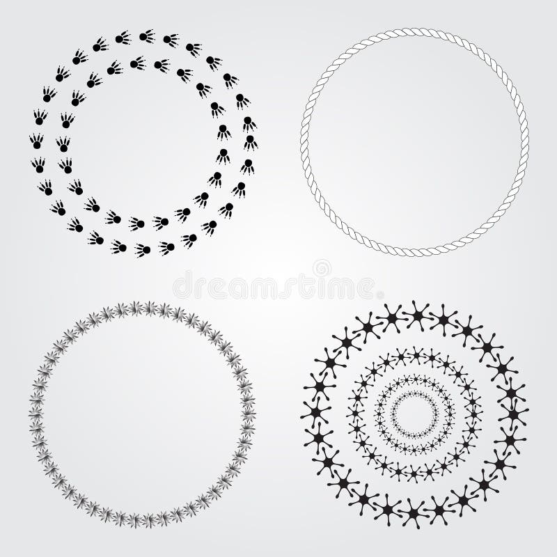 Collection Round Decorative Frames and Labels. Stock Illustration ...
