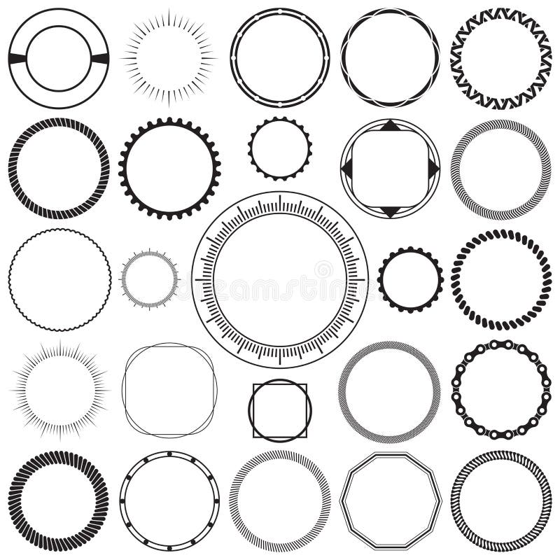 Collection of Round Decorative Ornamental Border Frames with Clear ...