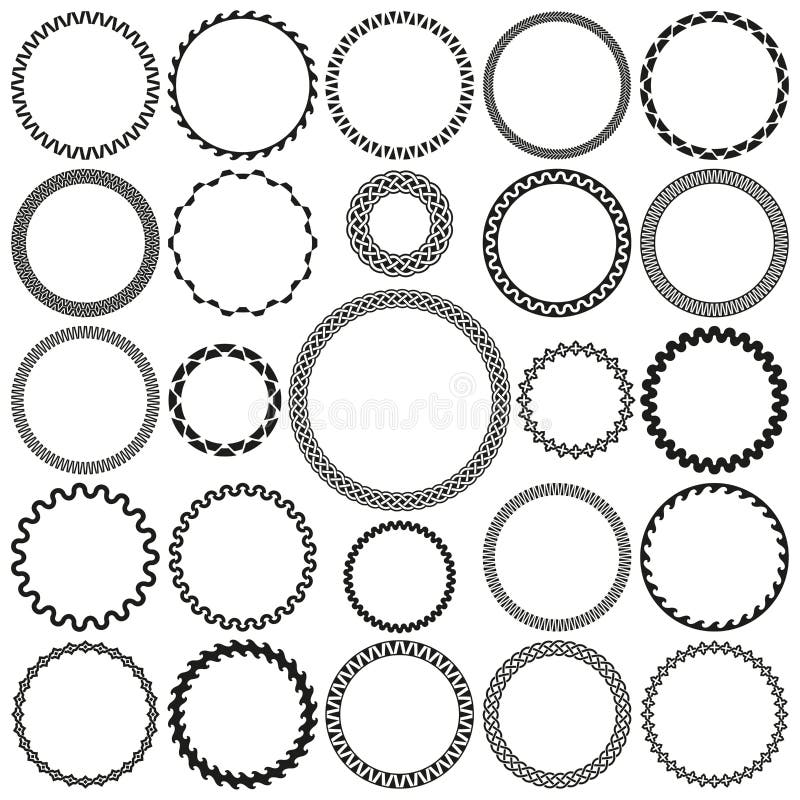 Collection of Round Decorative Ornamental Border Frames. Ideal for ...