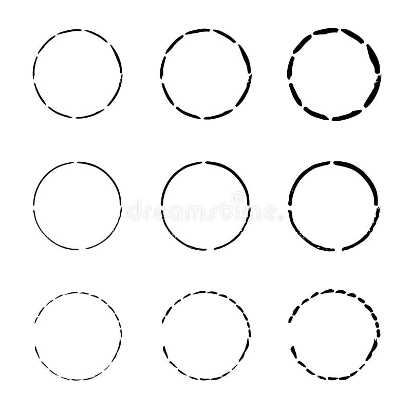 Collection of Round. Round Frames in Doodle Style. Doodle Circles for ...