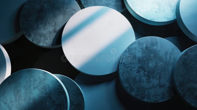 A Collection of Round Metal Objects Sits on a Table, Ready for Use or ...