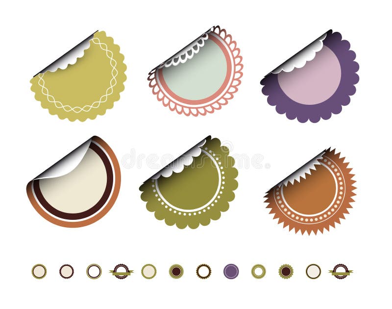 Collection of Round Vintage Labels Stock Vector - Illustration of ...