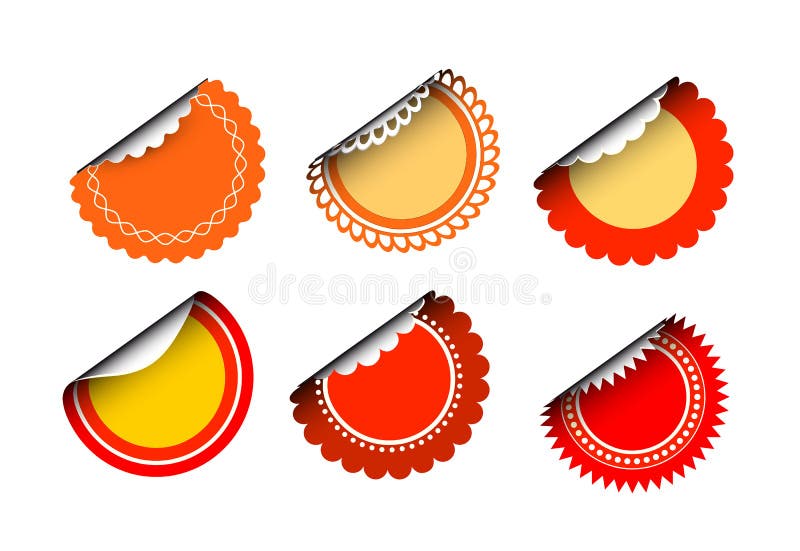 Collection Of Round Vintage Labels Stock Vector - Illustration of ...