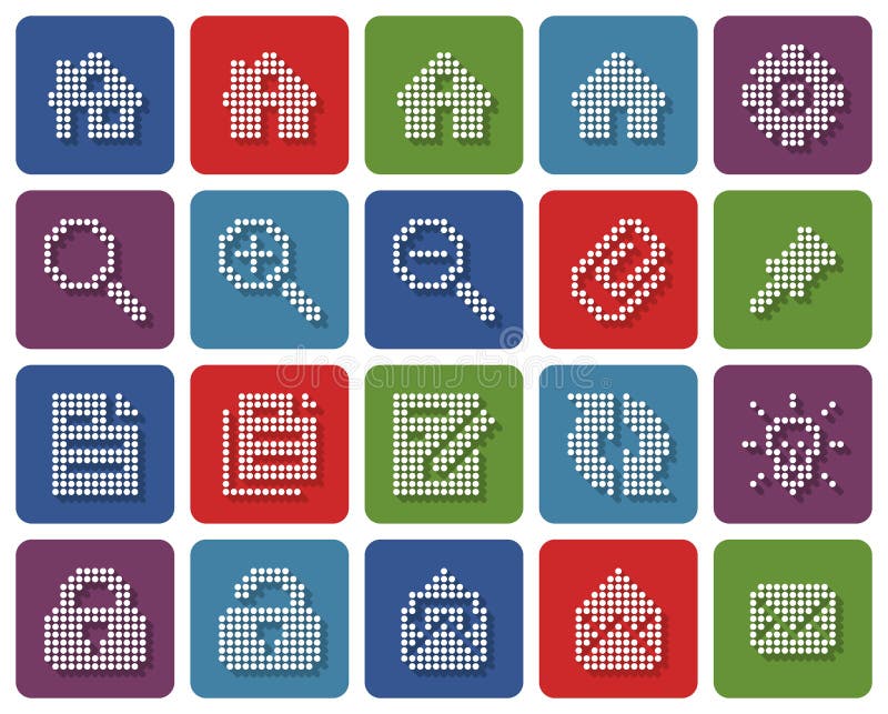 Dotted icons and shapes stock vector. Illustration of iconography ...