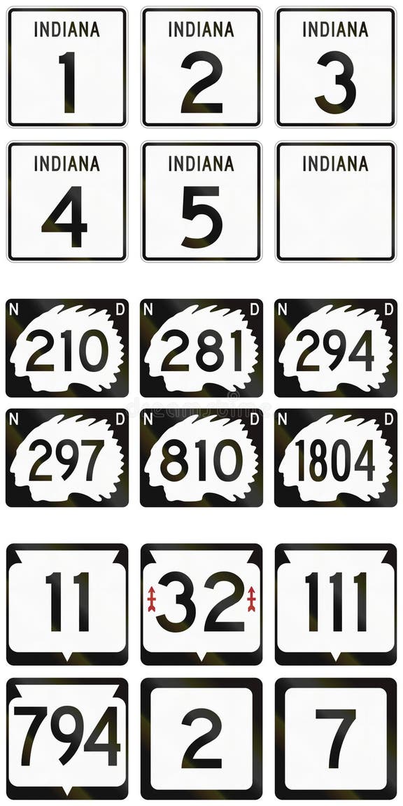 Collection of Route Shields in Different States of the US Stock ...