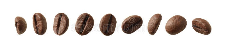 Collection of Row of Coffee Beans in Various Views Stock Image - Image ...