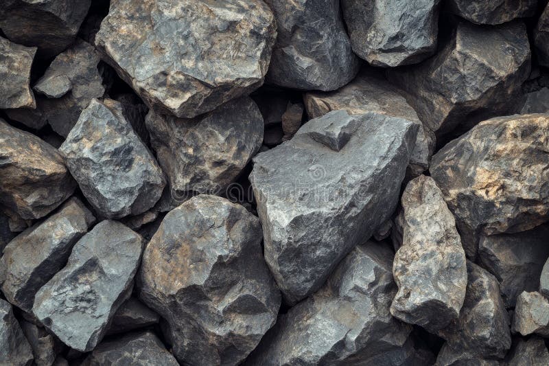 Pile of Dark Rocks with Textured Surface. Neural Network AI Generated ...