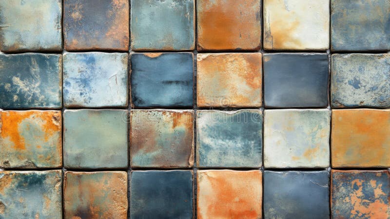 A Collection of Rustic Earthy Colored Tiles Stock Illustration ...