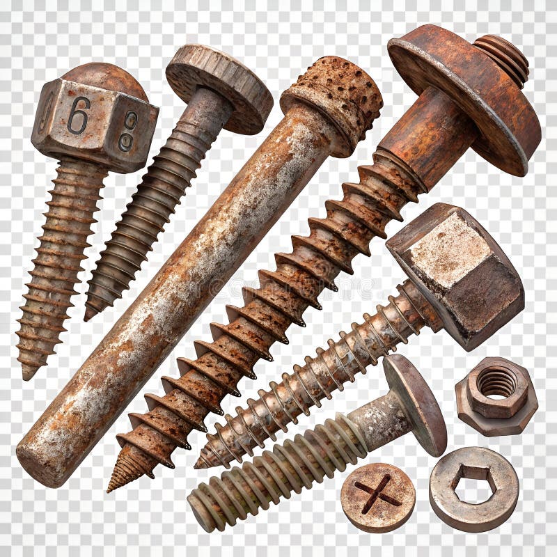 Collection of Rusty Bolts and Screws Various Shapes and Sizes Stock ...