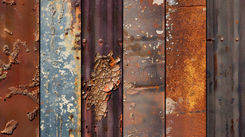 A Collection of Rusty Metal Textures with Peeling Paint and Rust ...