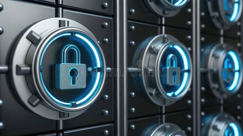 A Collection of Safes Symbolizing Enhanced Security in Virtual Bank Vaults and Financial ...