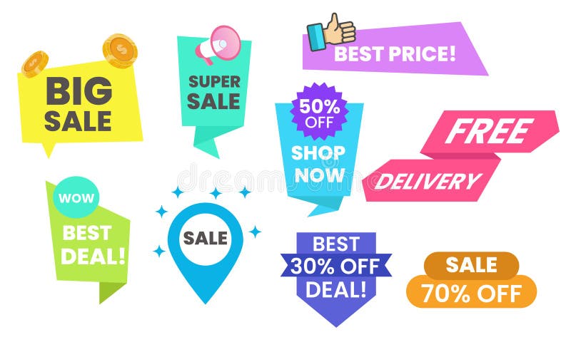 Collection of Sale Banner. Badge and Promotion Stock Vector ...