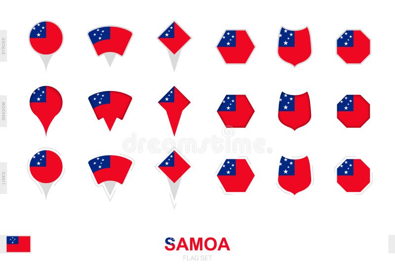 Collection of the Samoa Flag in Different Shapes and with Three ...
