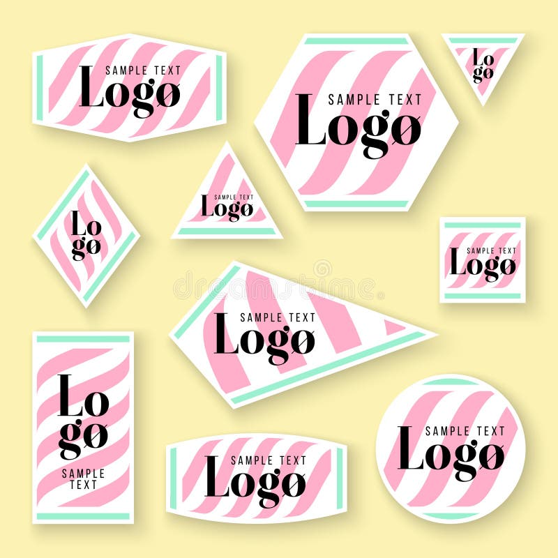 Collection of Sample Logo and Text Cards Stock Vector - Illustration of ...