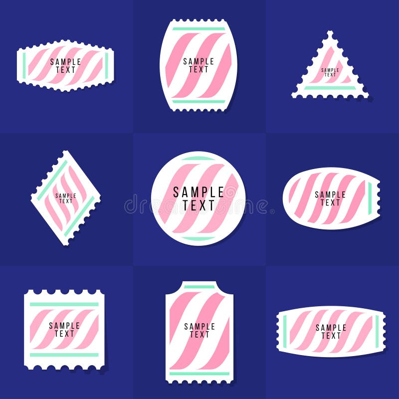 Collection of Sample Logo and Text Postage Stamp Stock Vector ...