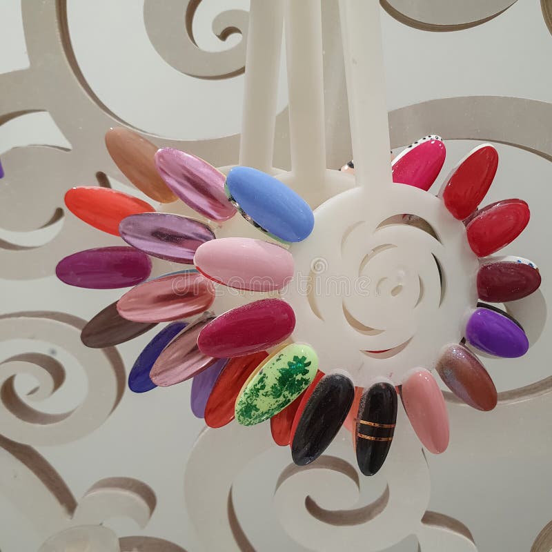 Collection of Samples of Varnish for Manicure. Nails Art Design Samples ...