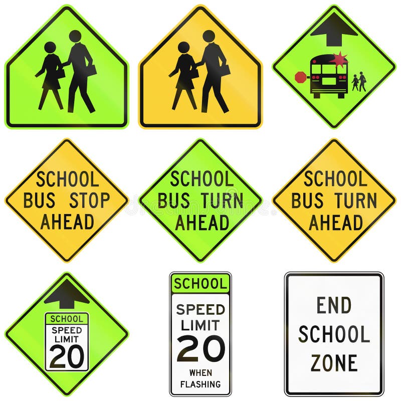 School signs stock vector. Illustration of traffic, american - 97138506