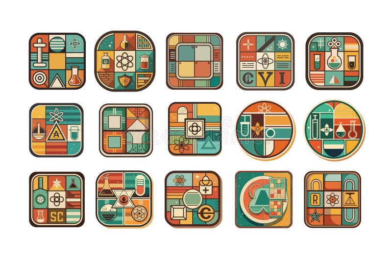 Collection of Science and Chemistry Element for Tshirt Design Atomic ...