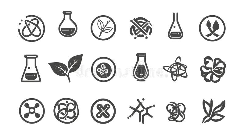 Collection of Science and Nature Icons in Gray Stock Illustration ...