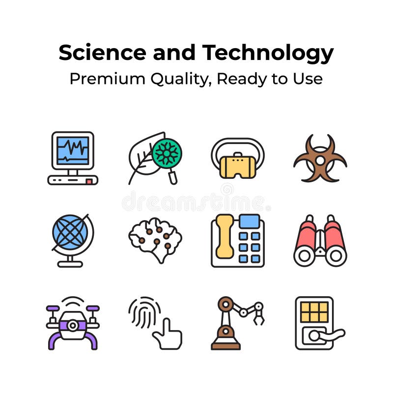 Collection of Science and Technology Icons, Ready To Use in Websites ...