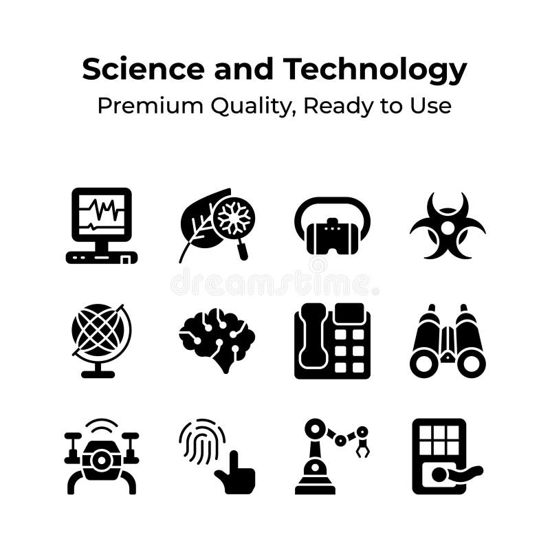 Collection of Science and Technology Icons, Ready To Use in Websites ...