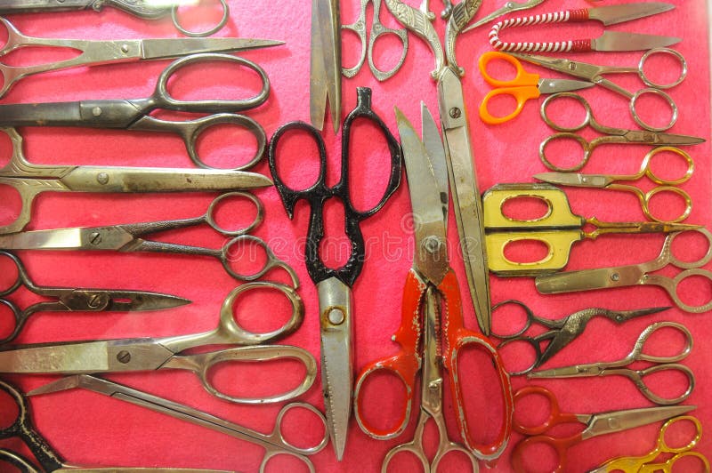 Collection of Scissors Many Types Stock Photo - Image of antiques, bows ...