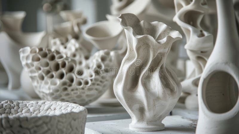 A Collection of Sculptural Clay Pieces Each Showcasing a Different ...