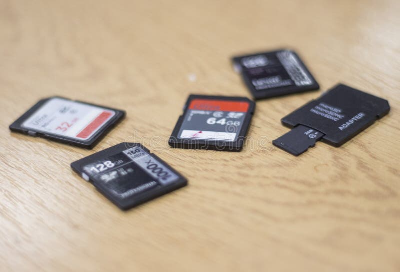 Collection of SD cards stock image. Image of scattered - 97168583