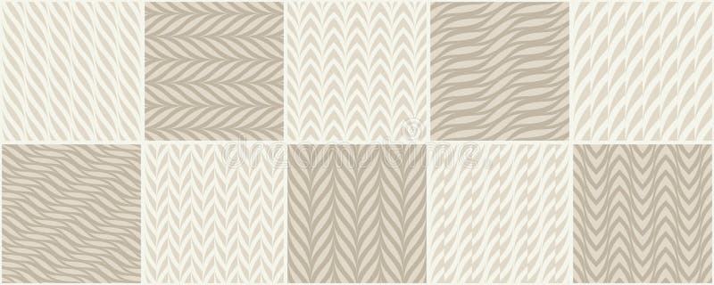 Collection of Seamless Abstract Patterns. Beige Color Creative Vector ...