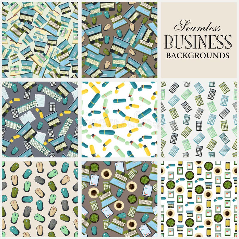 Collection of Seamless Backgrounds on the Topic of Business Stock ...