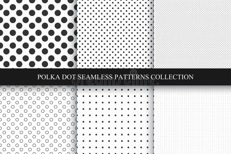 Collection of Seamless Dots Patterns. Polka Dot Stock Vector ...