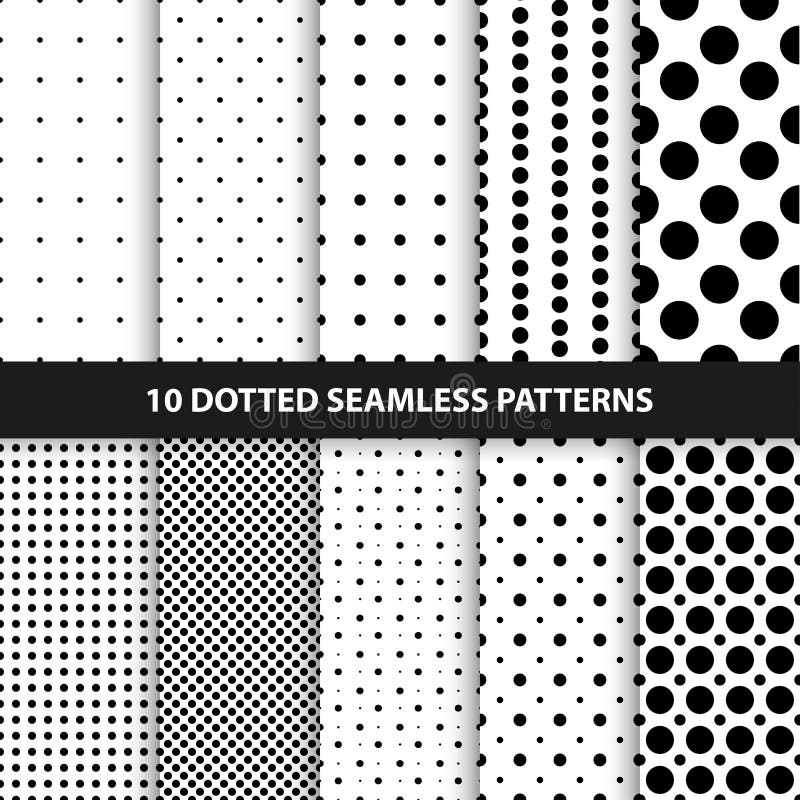 Collection of Seamless Dotted Patterns. Stock Vector - Illustration of ...