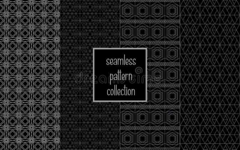 Collection of Seamless Geometric Golden Minimalistic Patterns. Stock ...