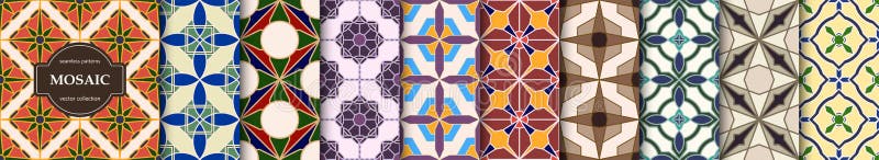 Collection of Seamless Geometric Mosaic Patterns - Beautiful Creative ...