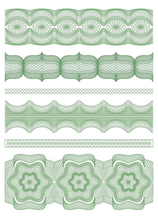 A Collection of Seamless Guilloche Borders. Stock Vector - Illustration ...
