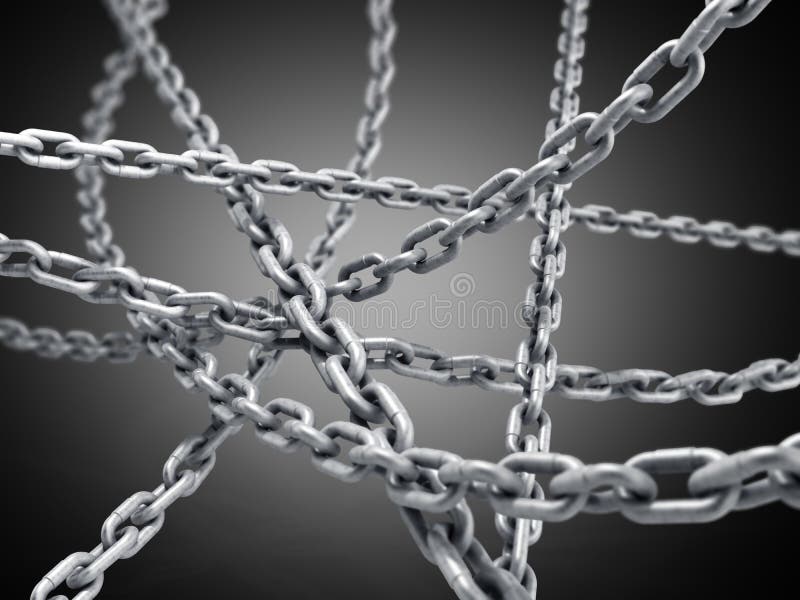 Collection of Seamless Metal Chains Colored Silver 3d Render on Stock ...