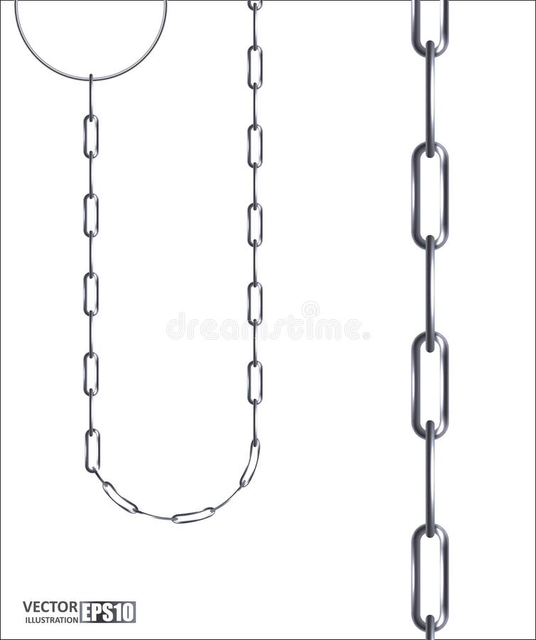 Collection of Seamless Metal Chains Colored Silver Stock Vector ...