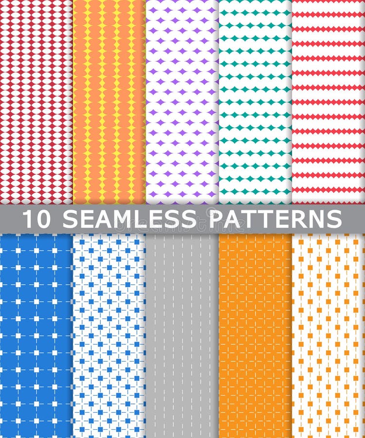 Collection of Seamless Patterns Background Stock Vector - Illustration ...
