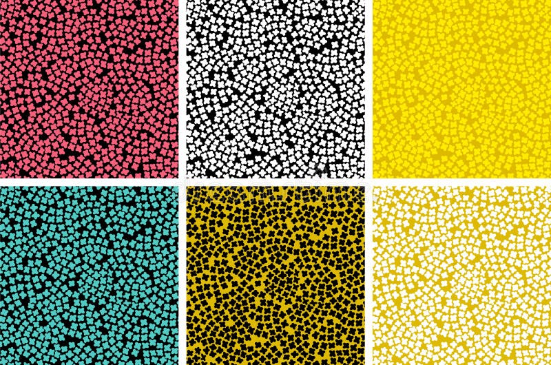 Collection of Seamless Patterns in Different Color Combinations. Vector ...