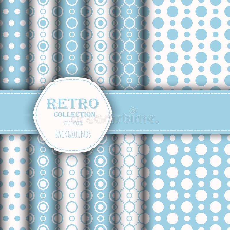 Collection of Seamless Patterns with Polka Dot Stock Vector ...