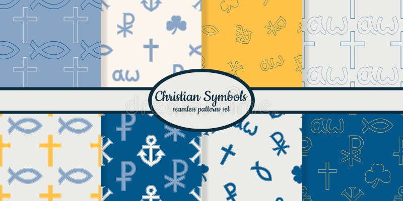 Collection of Seamless Patterns with Variants of Christian Symbols ...