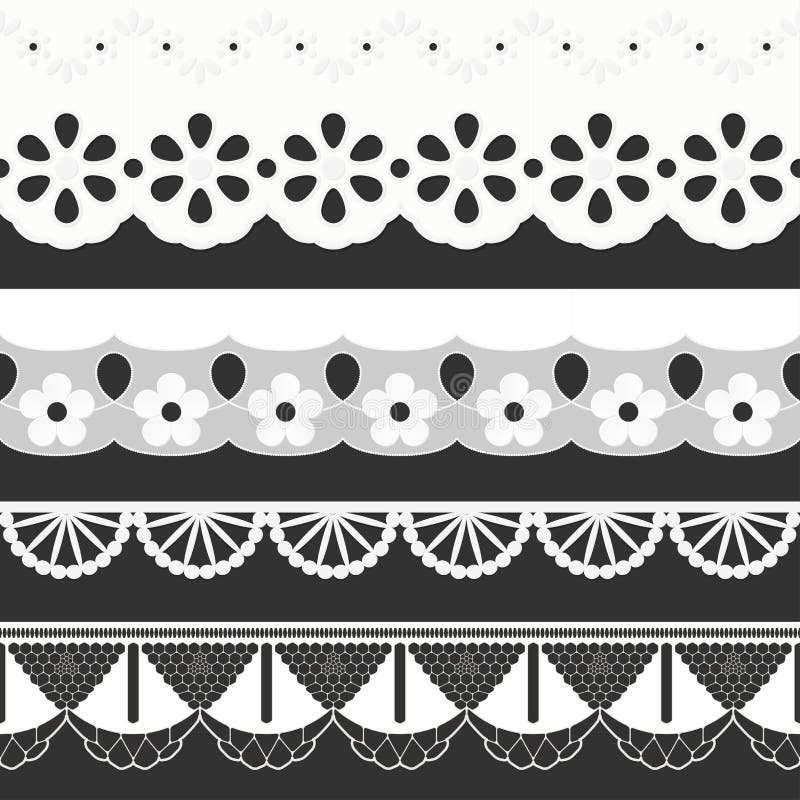 Collection Seamless Ribbons - Festoons Stock Vector - Illustration of ...