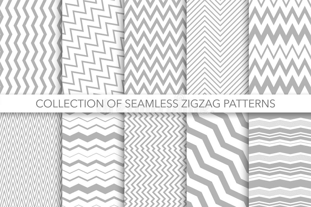 Collection of Seamless Zigzag Patterns - Vector Geometric Design ...