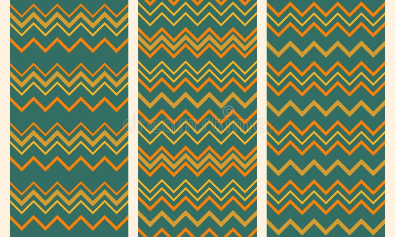 Seamless Zigzag Geometric Pattern Set Tribal Style Vector Backgrounds ...