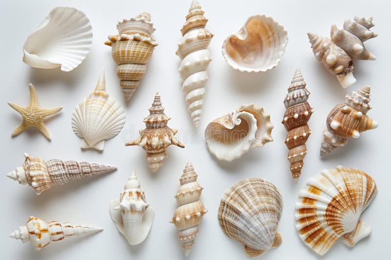 A Collection of Seashells of Various Shapes Stock Image - Image of ...