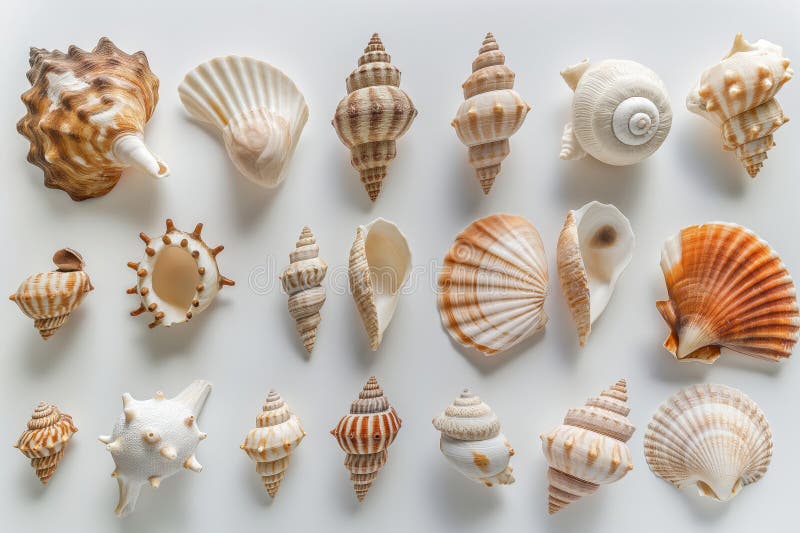 A Collection of Seashells of Various Shapes Stock Image - Image of ...