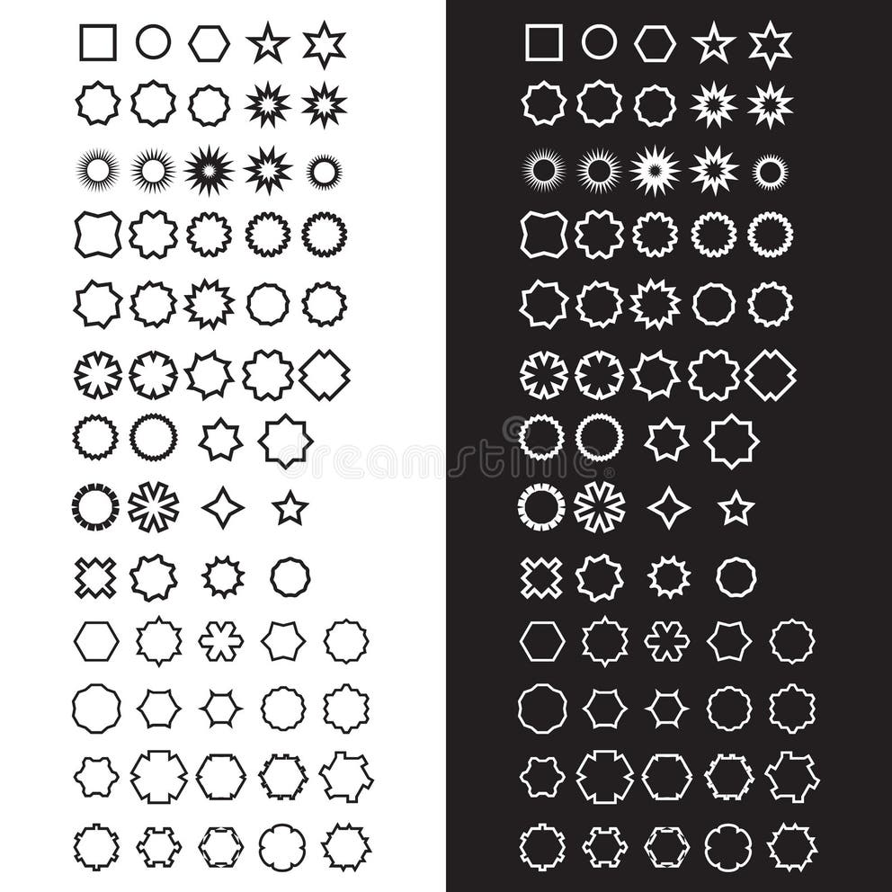Black White Basic Shapes Stock Illustrations – 1,874 Black White Basic ...