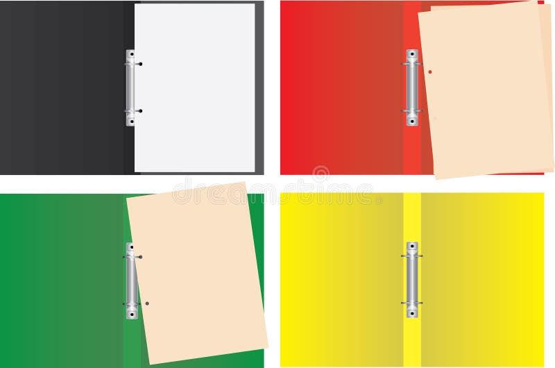 Collection Set of Colorful Folders Stock Vector - Illustration of ...